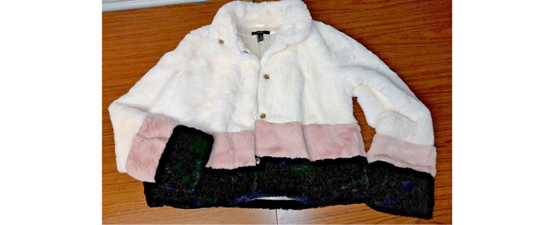 Free Gorgeous Pink White Black Fur Jacketcoatpeatcoat By Forever 21 Ladies Size M Other