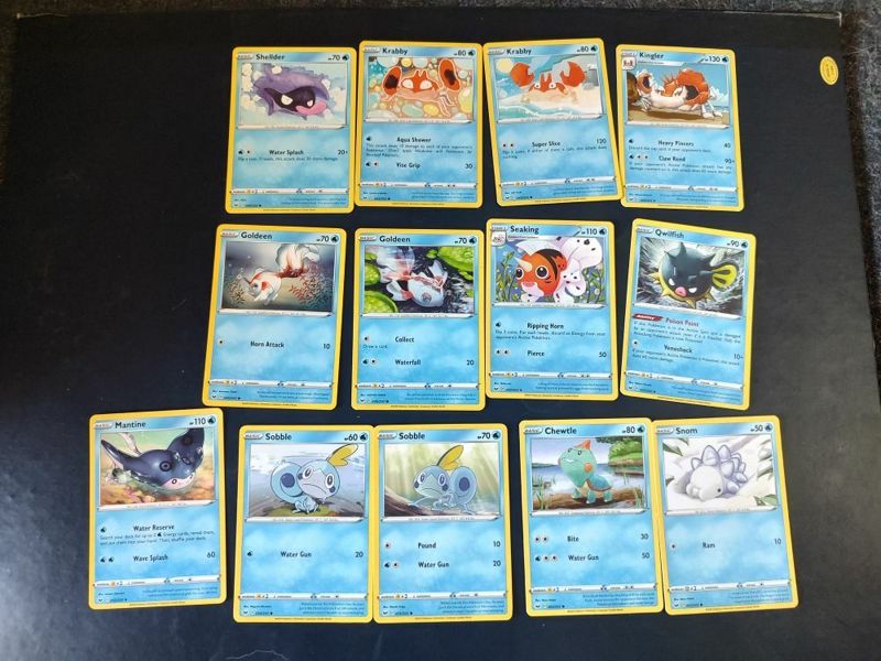 Free Pokemon Swsh Base Set Water 13 Cards Other Trading Cards