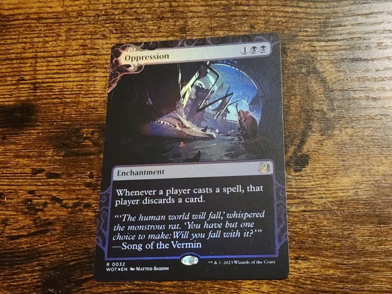 Free Magic The Gathering Mtg Oppression Rare Card Borderless Wilds Of